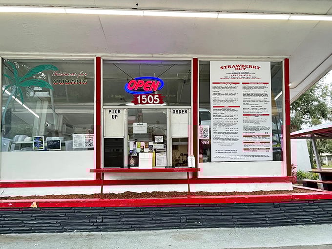 Strawberry Hut's walk-up window whispers secrets of Plant City's sweetest treasures &ndash; strawberry shortcake that makes grown men weep.