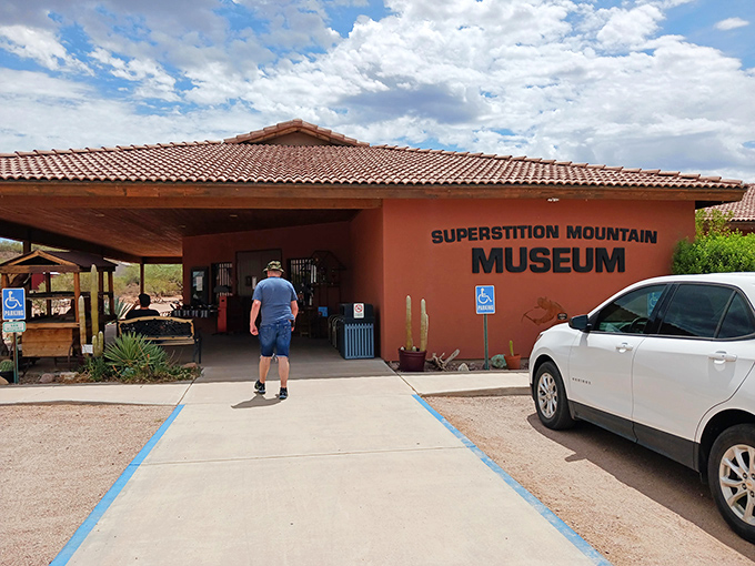 Desert charm meets Wild West lore at the Superstition Mountain Museum, where Arizona's most mysterious mountain looms in the background.