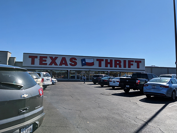 Texas Thrift's massive signage isn't compensating for anything&mdash;the treasures inside really are as big as the Lone Star State's reputation!