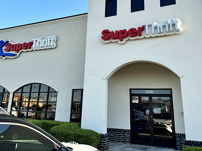 Super Thrift lives up to its name with a sleek storefront that promises adventure. Like a theme park for the frugal shopper!
