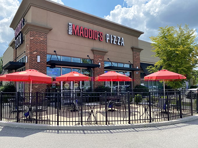 Uncle Maddio's bright patio invites you to enjoy pizza perfection under the Tennessee sky - sunscreen optional, appetite required!