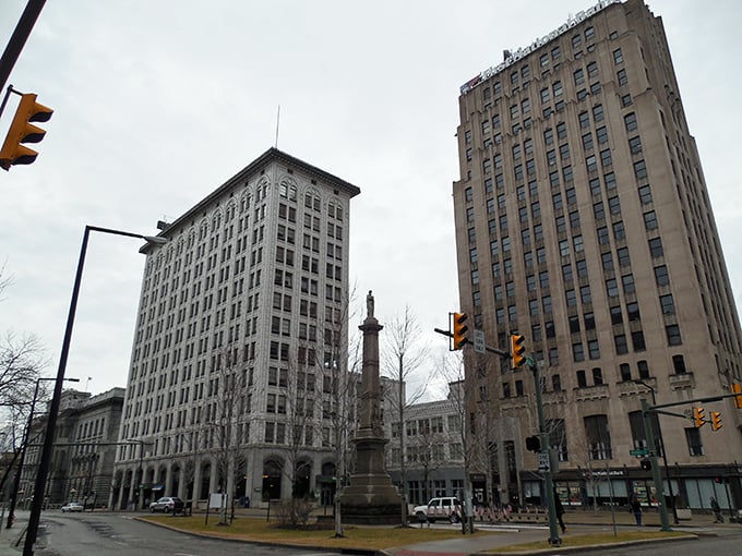 Youngstown's compact skyline features practical buildings that house affordable apartments perfect for stretching those Social Security dollars.