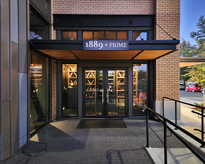 The entrance to 1889 Prime is like the cover of a great book&mdash;elegant simplicity hinting at the meaty masterpieces inside.