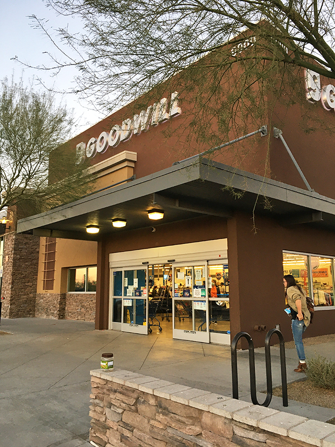 Beneath the bright lights, a sea of clothing racks stretches toward the horizon&mdash;thrifting on an epic scale.