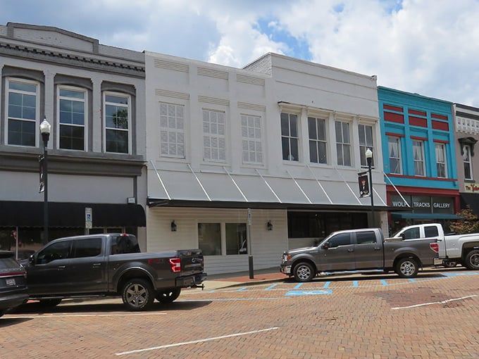 The red brick buildings of Abbeville's main street tell stories of a hundred years of commerce and community. History you can window-shop!