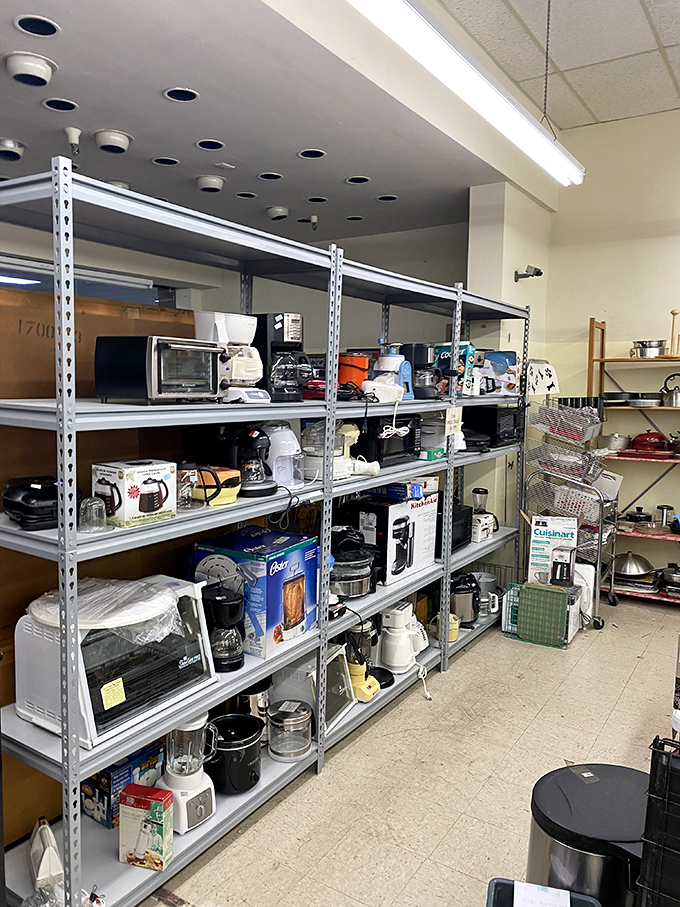 Kitchen gadget heaven! From coffee makers to toasters, this aisle might finally convince you to part with that avocado-green blender from 1978.