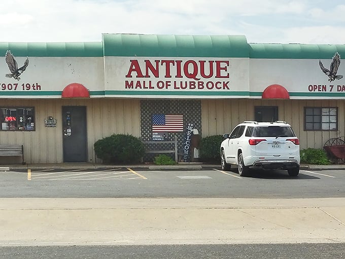 The American flag welcomes patriots and collectors alike to this Lubbock landmark where yesterday's ordinary becomes today's extraordinary.