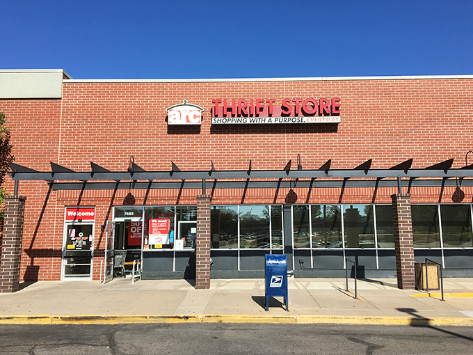 Arc's bright red awning signals bargain territory ahead. Like a lighthouse guiding ships to the shores of affordability! 