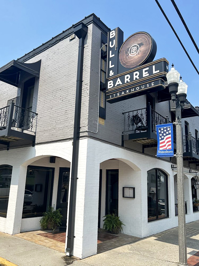 Small-town charm, big-city flavors. That bold sign against the Georgia sky is basically a beacon for hungry travelers.