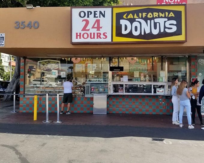California Donuts never sleeps, and neither should your sweet tooth. Their 24-hour window to sugar paradise.