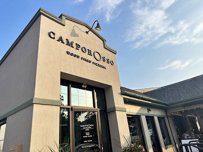 The elegant simplicity of this exterior belies the complex flavors happening inside this Neapolitan pizza paradise.