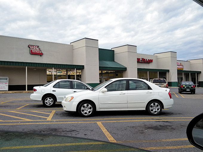 The spacious parking lot hints at the shopping marathon you're about to embark on inside this bargain paradise. 