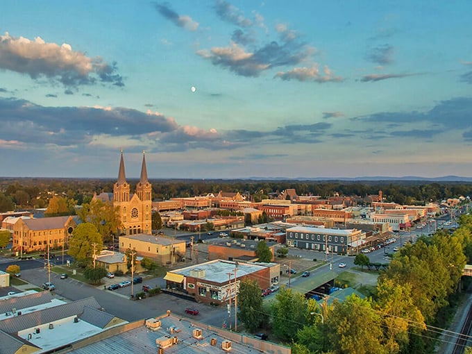 Cars line the streets of historic Cullman, where German heritage meets Southern hospitality in a delightfully affordable package.