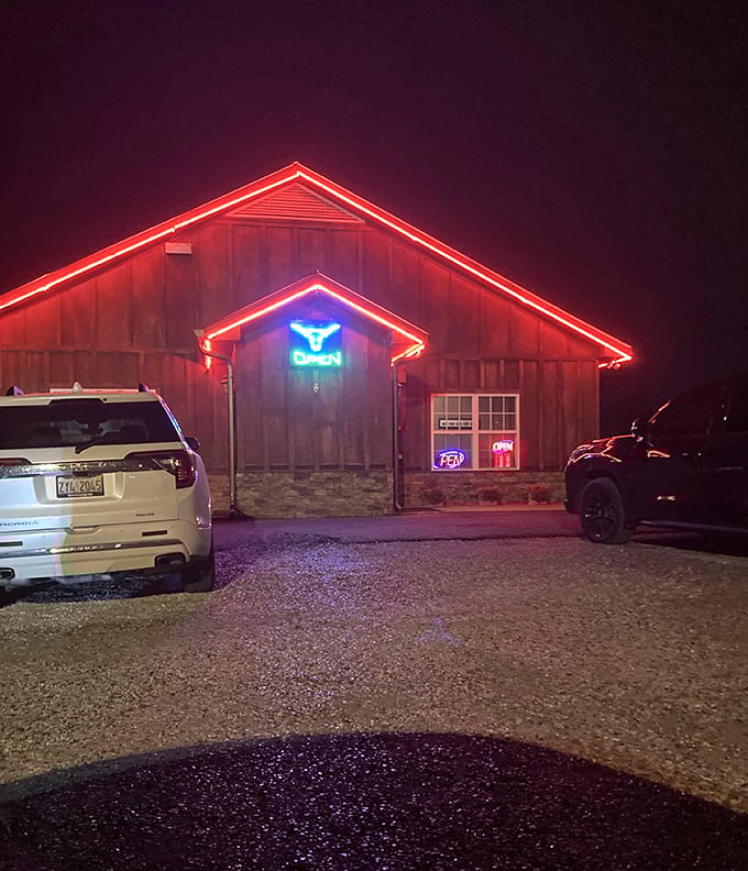When the neon bull lights up at night, it's like a bat signal for hungry carnivores across three counties.