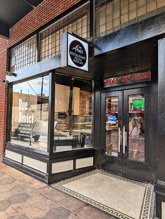 Night or day, Due Amici's industrial-chic entrance promises authentic Italian flavors that would make your grandmother weep with joy.