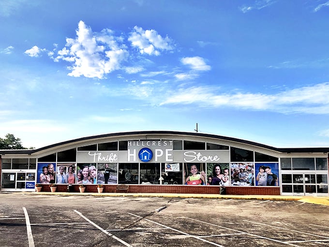 The curved architecture whispers "come discover something amazing" louder than any traditional sales pitch ever could.