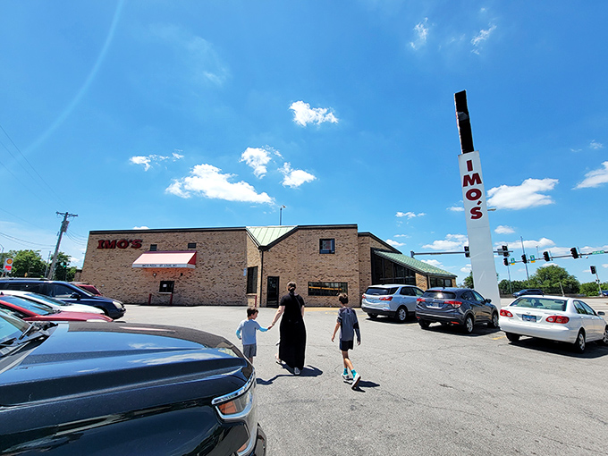 Imo's brick fortress of flavor, where St. Louis-style pizza has been converting the uninitiated for generations.