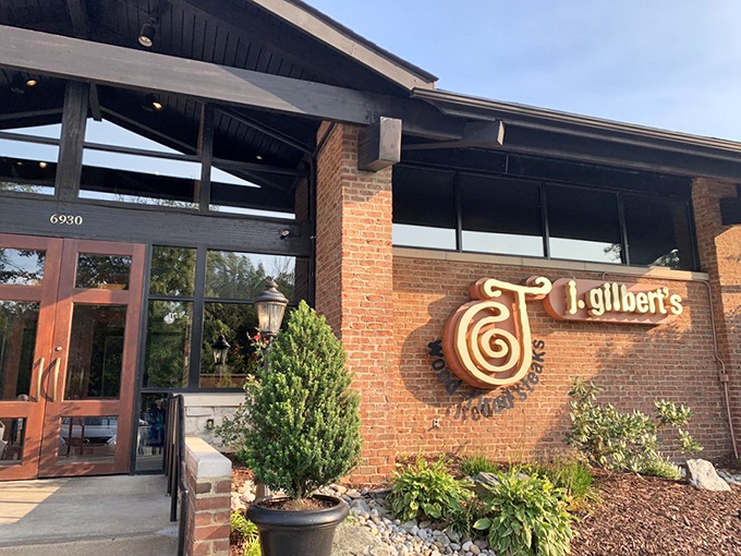 The elegant simplicity of J. Gilbert's exterior hints at their philosophy: let quality ingredients speak for themselves.