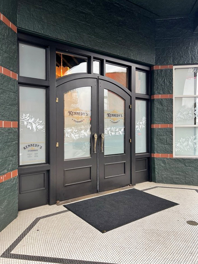 The etched glass doors of Kennedy's invite you into a world where steak is treated with the reverence it deserves.