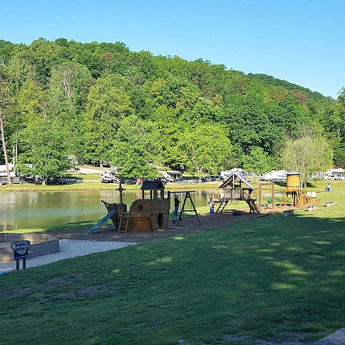 This playground proves that childhood joy comes standard in Marion, no assembly or expensive admission fees required. 
