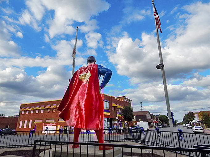 The Man of Steel watches over Metropolis with the same dedication the town puts into preserving its quirky, superhero-loving personality.