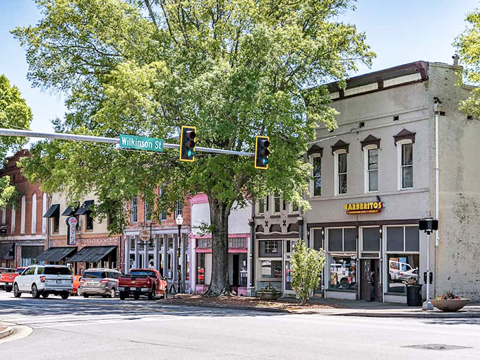 This charming corner of Milledgeville offers a glimpse into Georgia's capital history. Stately buildings with surprisingly unstately housing prices!