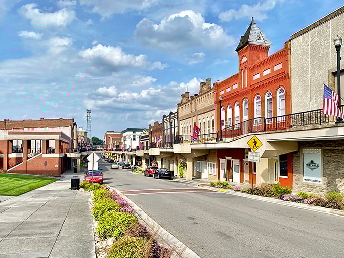 Blue skies frame Morristown's charming streetscape, where the pace is slow enough to actually enjoy your morning coffee without gulping.