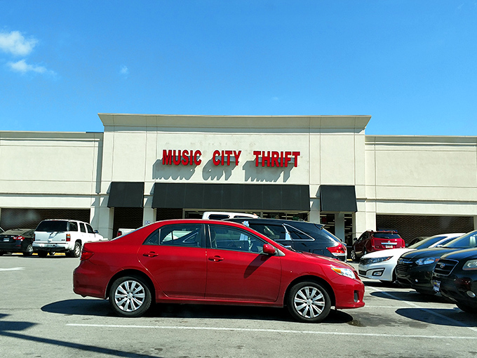 Behind that simple sign lies a Nashville institution where thrifting dreams come true daily.