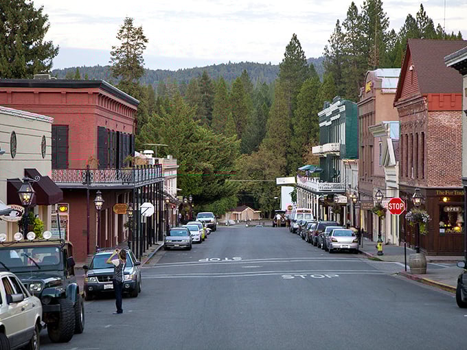 Colored buildings stand proudly on Main Street, a reminder of when general stores were the heart of small-town America.