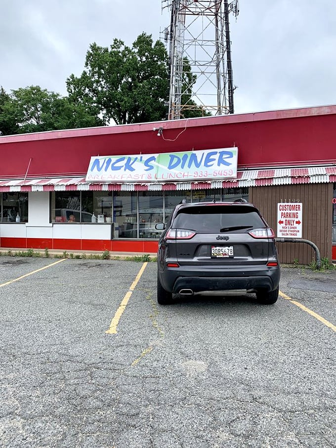 Nick's Diner (Wheaton): Red exterior that practically announces "Good food here!" without needing to shout. The best diners never do.