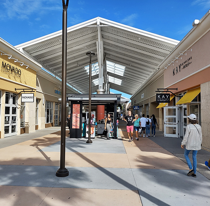 Designer outlets that's so inviting in this sunny outdoor village. Window shopping never looked so tempting.
