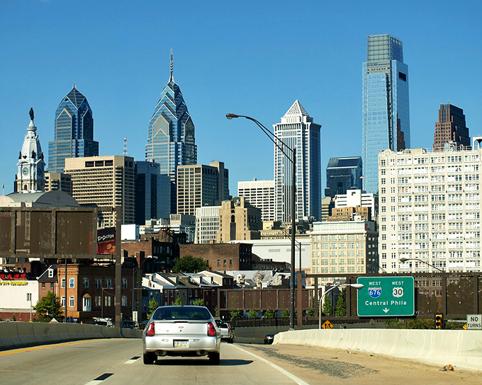 The City of Brotherly Love shows off its iconic skyline &ndash; where modern glass towers stand shoulder to shoulder with historic landmarks.