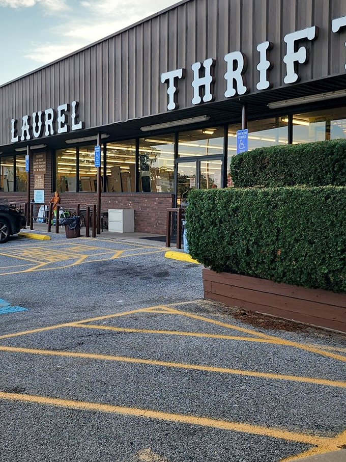 Simple sign, serious savings! Laurel Thrift's straightforward approach lets the merchandise do the talking.