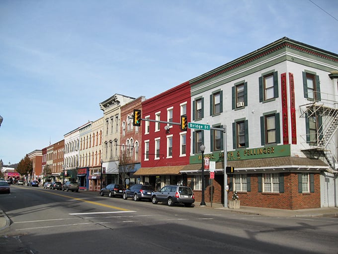 Colorful historic buildings line Towanda's main thoroughfare. The well-maintained facades hide surprisingly affordable housing options in this picturesque river town.