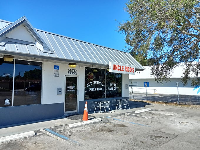 Old-school pizza shop vibes with a dash of Florida sunshine. Uncle Rico's metal roof shelters some of the most satisfying slices in the Sunshine State.