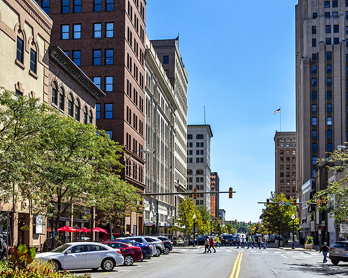 Youngstown's urban landscape shows honest beauty in its mix of old and new architectural styles.