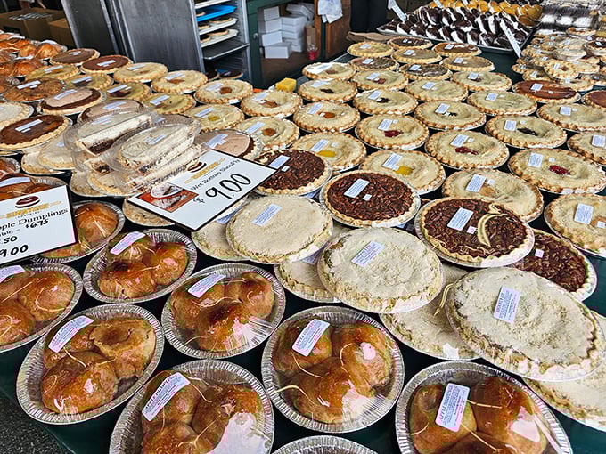 Pie paradise! A baker's geometry lesson where circles of deliciousness await in flavors from classic apple to shoofly that would make your grandmother weep with joy.