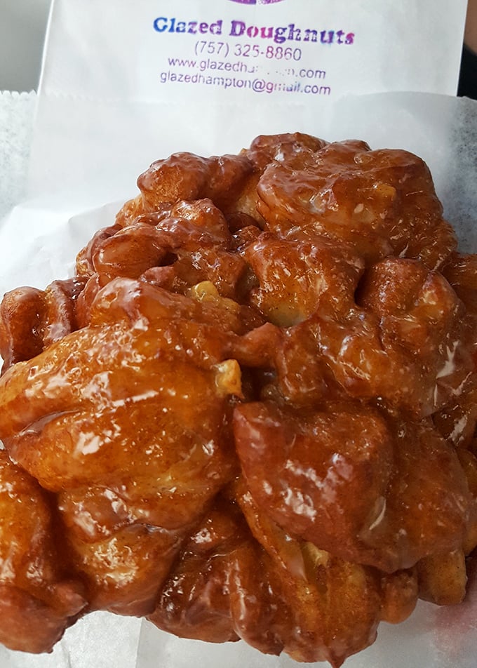 This isn't just an apple fritter &ndash; it's a glistening monument to what happens when apples and dough have a magnificent romance.