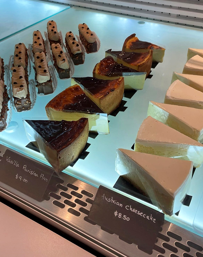 The Austrian cheesecake lineup stands at attention like delicious soldiers. That caramelized top layer is the edible equivalent of a perfect sunset.
