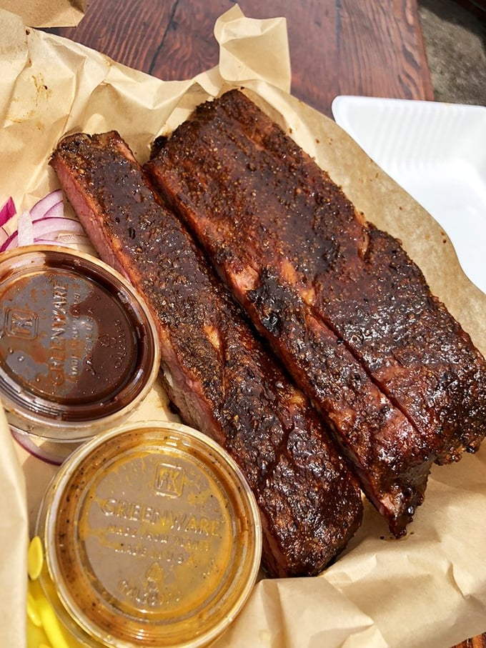 These ribs don't just fall off the bone&mdash;they practically leap into your mouth, their bark glistening with promise and smoky glory.