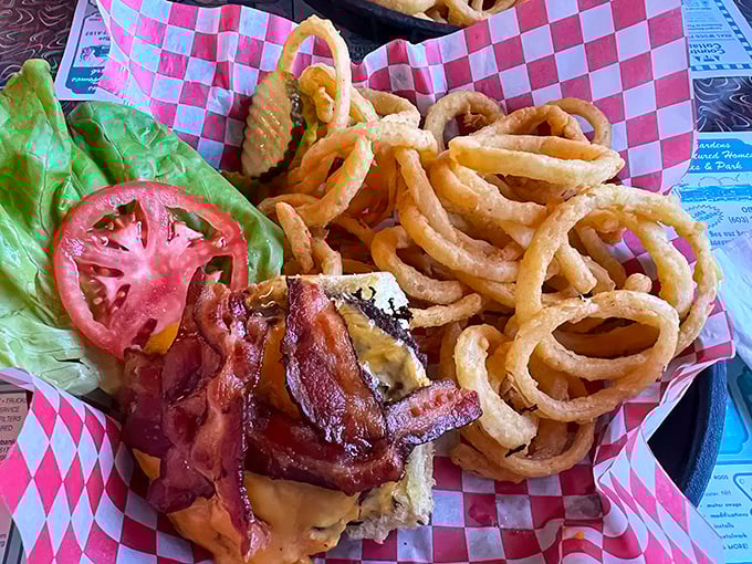 This isn't just a bacon cheeseburger&mdash;it's edible architecture where each layer plays its part perfectly in the symphony of flavor.