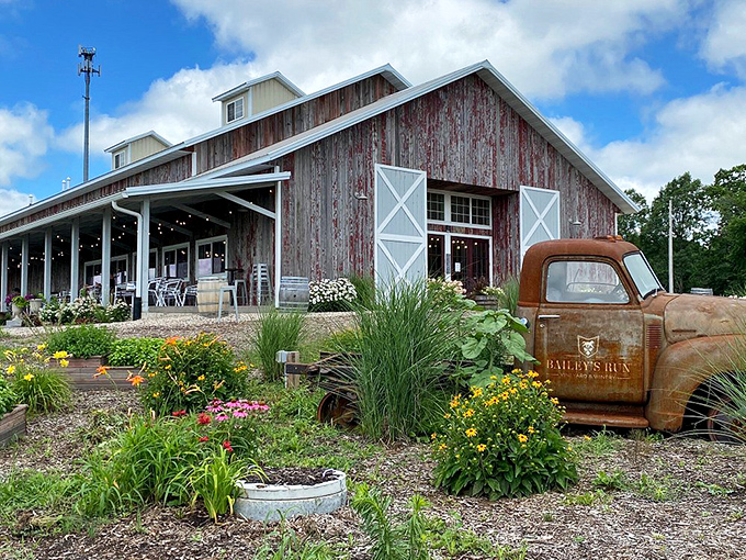 Bailey's Run Vineyard combines rustic barn charm with blooming gardens &ndash; proof that Wisconsin knows its way around grapes, not just cheese.