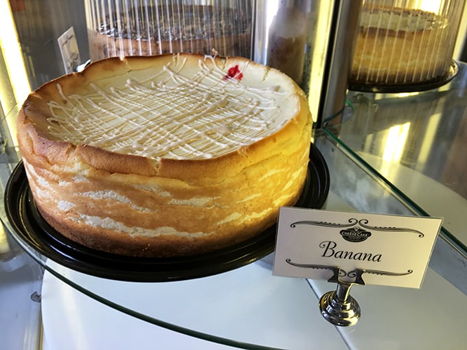 This banana cheesecake stands tall and proud, its golden top glistening with promise &ndash; proof that bananas can aspire to greater things than bread.