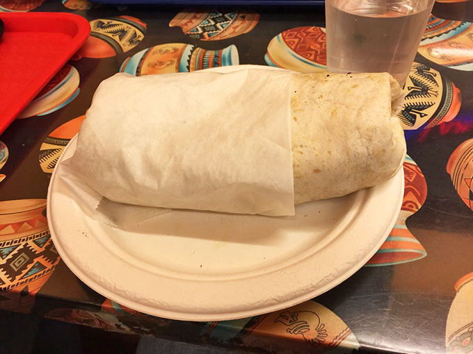 The burrito that launched a thousand road trips. Wrapped with care and stuffed with enough filling to qualify as real estate in some states.