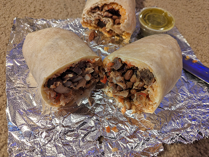 Behold the humble hero of our story&mdash;a burrito so perfectly wrapped it could teach a class on structural engineering. The foil is just a formality.