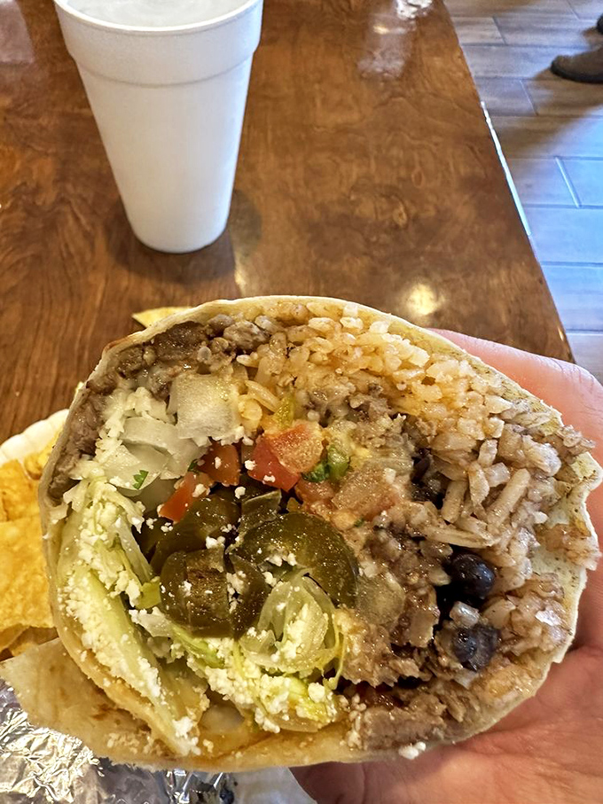 Not all heroes wear capes&mdash;some come wrapped in tortillas. This burrito's perfect rice-to-bean ratio deserves its own Nobel Prize in culinary architecture.
