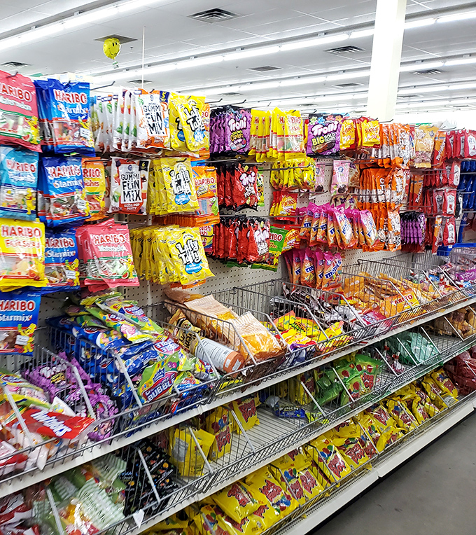 A candy lover's fever dream where Haribo gummies and nostalgic treats create a kaleidoscope of sugar-fueled possibilities. Diet resolutions come here to die gloriously.