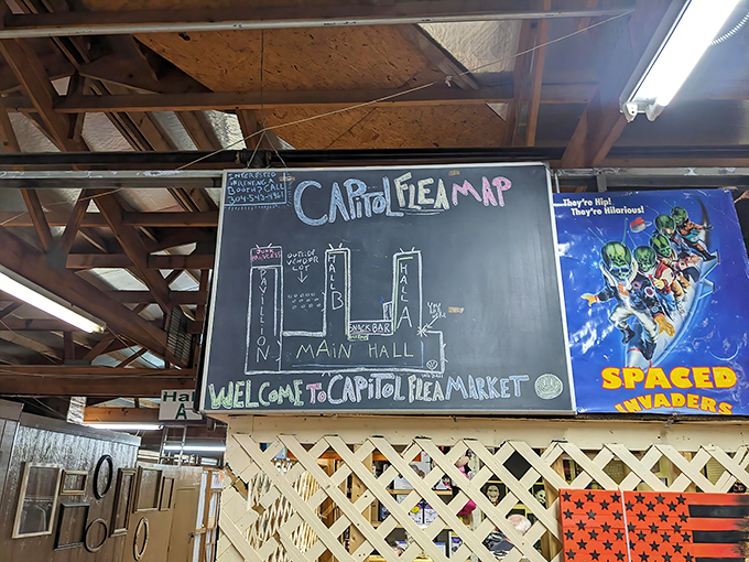 The hand-drawn map might not get you to El Dorado, but it will guide you to something possibly more valuable&mdash;vintage vinyl and retro appliances.