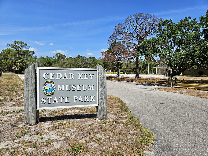 Cedar Key Museum State Park preserves the island's rich history beneath a canopy of Florida blue skies, where yesterday's stories find sanctuary in today's sunshine.
