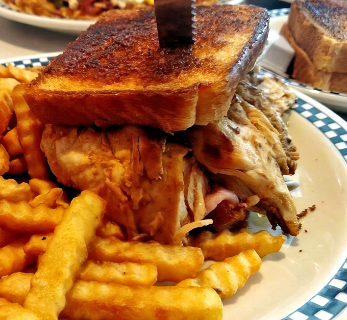 This isn't just a sandwich &ndash; it's an engineering marvel of perfectly toasted bread and tender meat that would make Elvis himself do a double-take.